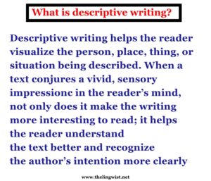 Descriptive Writing - The Lingwist